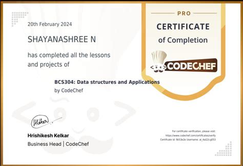 Shayana Devadiga On Linkedin Codechefgraduate Techskills