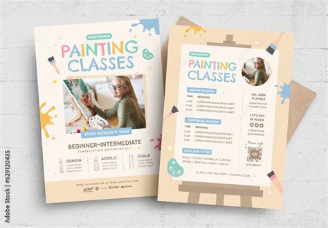 Painting Art Class Flyer Poster Layout Stock Template Adobe Stock