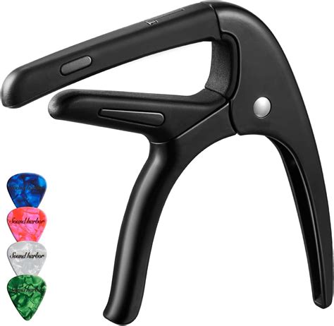Guitar Capo For Acoustic And Electric Guitars With 4 Picks