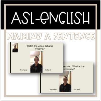 Making A Sentence ASL By Droforisanzo TPT