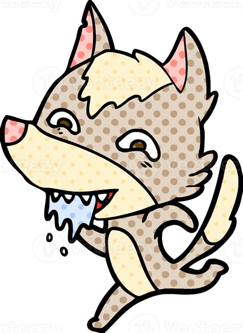 Cartoon Hungry Wolf Running Drawing 46878164 Png