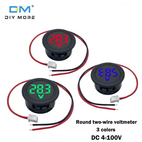 Diymore LED Digital Display Circular Two Wire Voltmeter DC V DC Digital Voltmeter Head