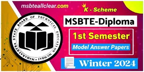 Msbte Exam K Scheme Model Answer Papers For 1st Semester Msbte