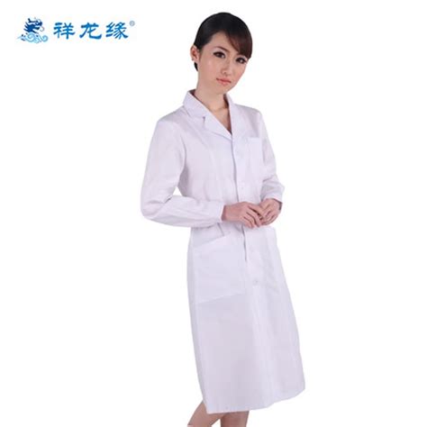 Women Medical Clothing White Nurse Smock Long Sleeve Nures Uniform