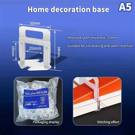 [eqrbtl] 100pcs 1 3mm Tile Leveling Spacers System Clip Kit