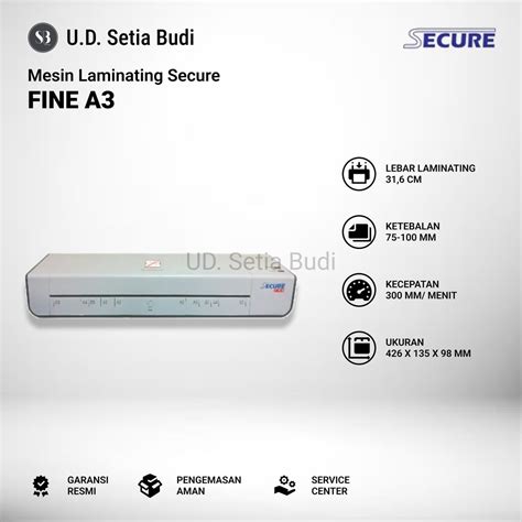 Jual Mesin Laminating Secure Fine A3 Shopee Indonesia
