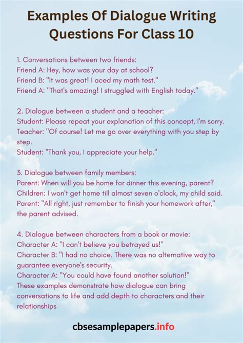 Dialogue Writing Questions For Class Format Examples Topics Exercises CBSE Sample Papers