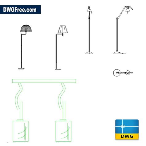 Floor Lamp DWG Drawing In AutoCAD FREE Blocks D