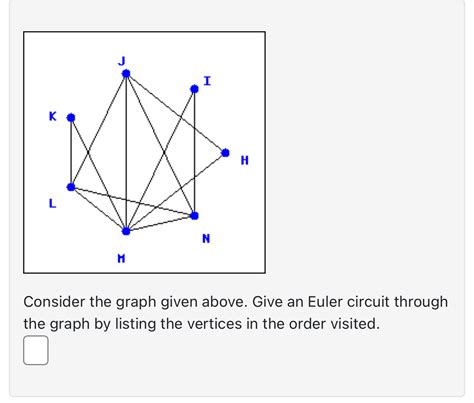 Consider The Graph Given Above Give An Euler Circuit