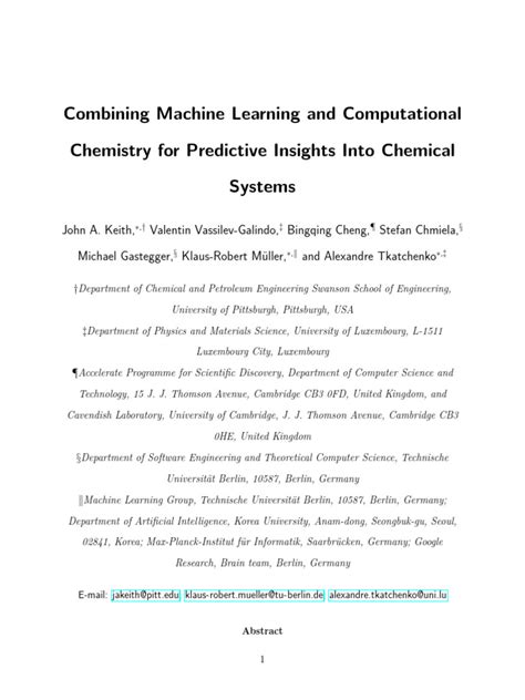 combining machine learning and computational chemistry for predictive