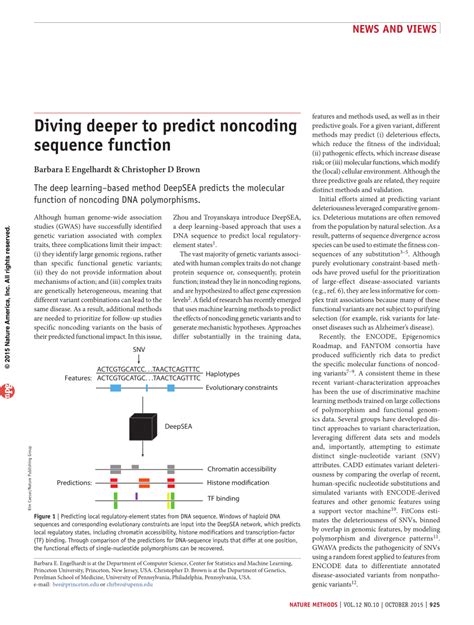 Pdf Diving Deeper To Predict Noncoding Sequence Function