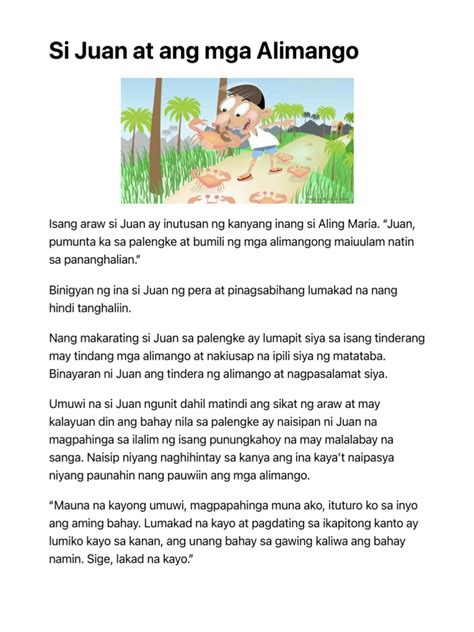 Si Juan At Ang Mga Alimango Maikling Kwento Pinoy Collection Pdf