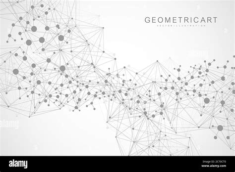 Geometric Abstract Background With Connected Line And Dots Structure