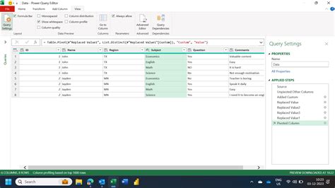 Solved Transforming Wide Table To Long Table In Power Que