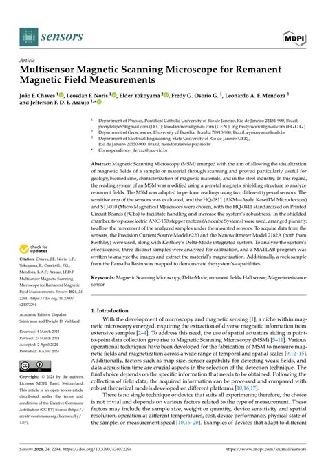 Pdf Multisensor Magnetic Scanning Microscope For Remanent Magnetic Field Measurements