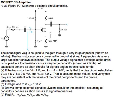 Solved Figure P733 Shows A Discrete Circuit Amplifier The