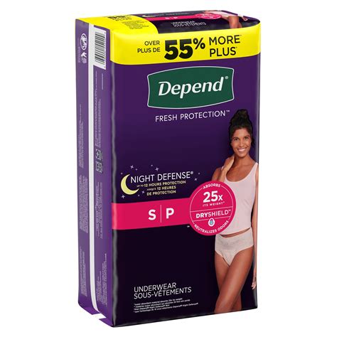 Depend Night Defense Womens Overnight Incontinence Underwear Small