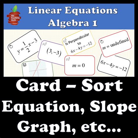 Linear Equation Card Sort Activity Classful