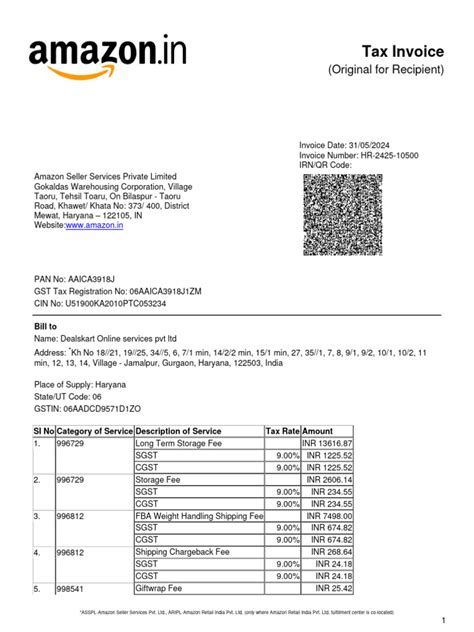 Amazon Invoice Pdf Invoice Payments