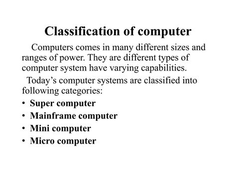 Classification Of Computer Pdf