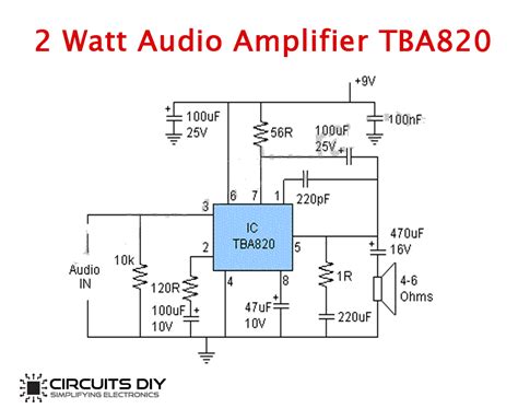 2 Watt Audio Amplifier Circuit Using Tba820 Artofit