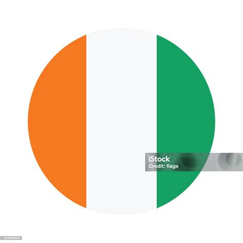 코트디부아르 국기 플래그 아이콘입니다 표준 색상 원 아이콘 플래그입니다 컴퓨터 일러스트레이션 디지털 일러스트레이션 벡터 일러스트 레이 션입니다 0명에 대한 스톡 벡터 아트