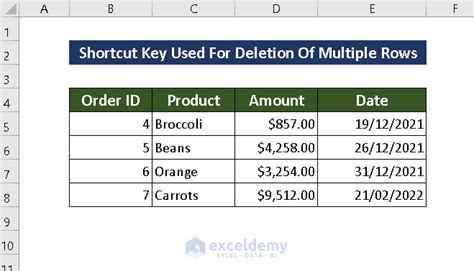 如何一次删除 excel 中的多行（5 种简单方法）