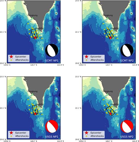 Simple Fault Models Of The First Earthquake M W 70 Using The Focal