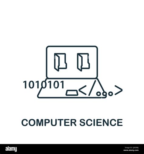 Computer Science Icon Monochrome Simple Line Data Science Icon For