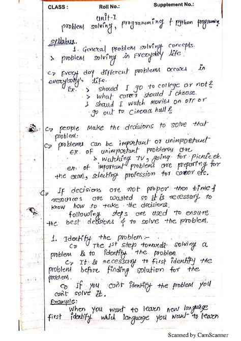 Unit 1 Pps Problem Solving And Programming Concepts In Python Studocu