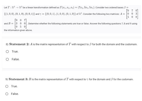 Solved TO 7 0 5 00 Let T R R Be A Linear Transformation Chegg Com