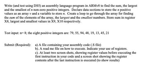 Solved Write And Test Using Ds5 An Assembly La Solutioninn