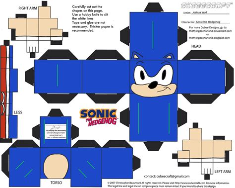 Classic Sonic Papercraft Sonic Hedgehog Papercraft Paper