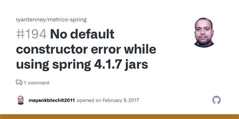 No Default Constructor Error While Using Spring 417 Jars · Issue 194 · Ryantenneymetrics