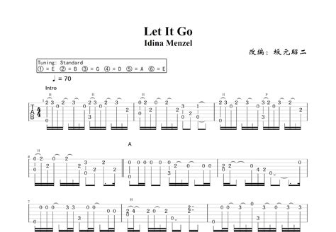 Let It Go吉他谱 坂元昭二 Idina Menzel C调指弹 乐谱工厂
