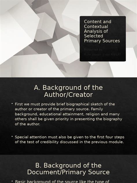 Content And Contextual Analysis Of Selected Primary Sources Pdf