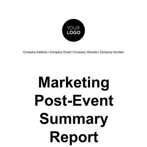 Marketing Post Event Summary Report Template Edit Online And Download Example