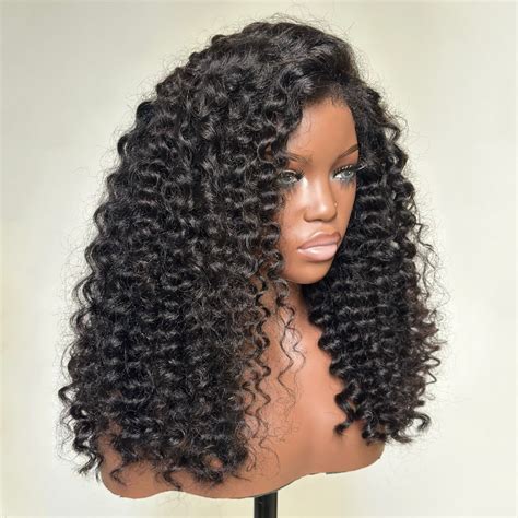 Fluffy Wand Curls With 4c Kinky Edges Hd Lace Wig