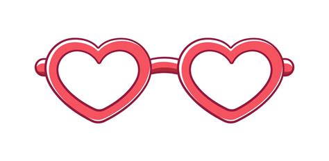 Red Heart Shaped Eyeglasses Frame Clipart Funky Party Glasses Eyewear