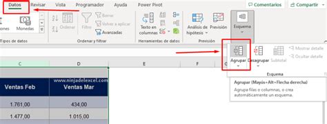 Como Agrupar Columnas En Excel Ninja Del Excel