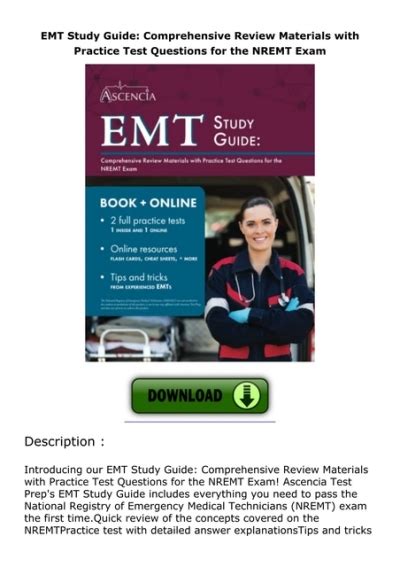 Pdf Download EMT Study Guide Comprehensive Review Materials With Practice Test Questions For The