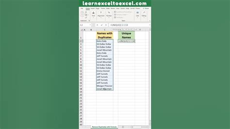 Excel Pro Trick How To Remove Duplicates In Excel To Get Unique Data Values With Unique