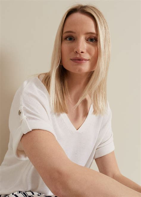 Laura Linen Metal Button Tab Top Phase Eight Uk