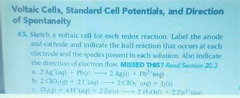 Solved Voltaic Cells Standard Cell Potentials And