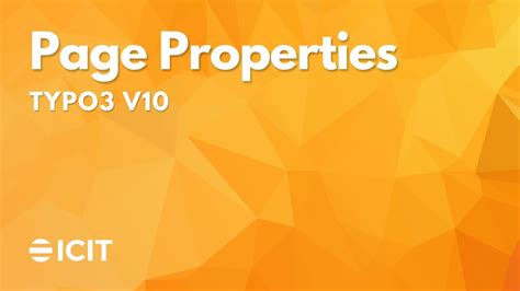 Page Properties Typo3 V10 Tutorial Youtube