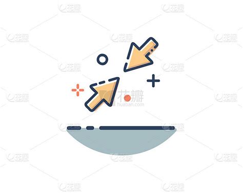 最小化图标设计插图，线条填充样式设计