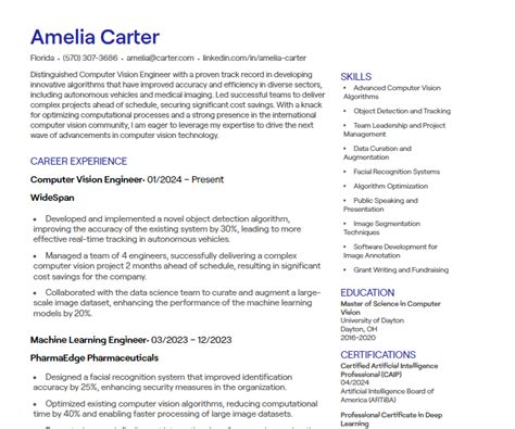 2 Computer Vision Engineer Cv Examples With Free Templates
