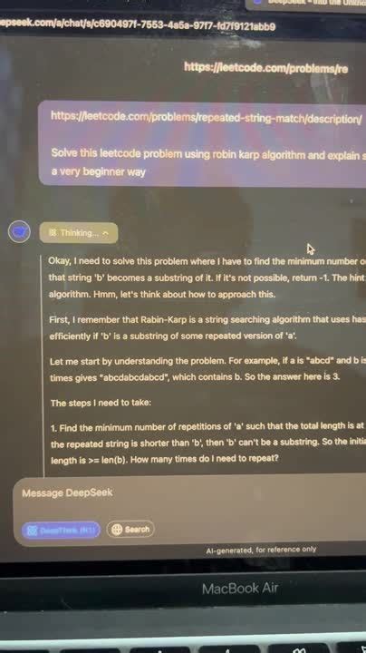 Vaibhav Rathore On Linkedin Deepseek Is Thinking Deeply For Last 6 7 Minutes😂🐳 Leetcode Question