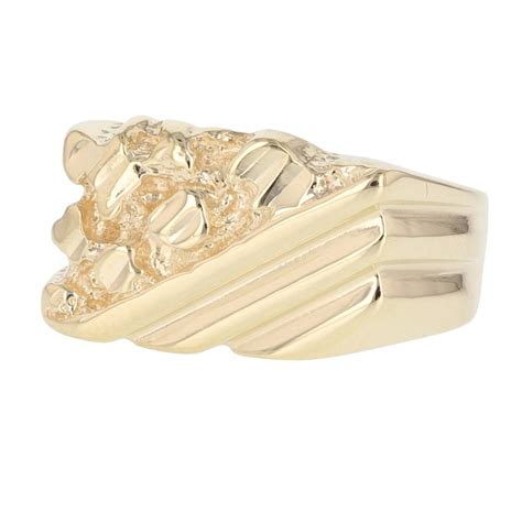 115mm Nugget Style Ribbed Ring 10k Yellow Gold 623 Grams Size 725