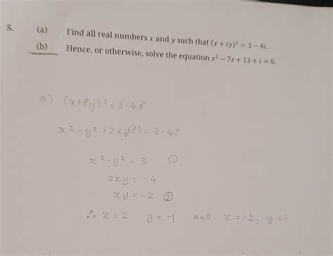 Solved A Find All Real Numbers X And Y Such That Chegg Com